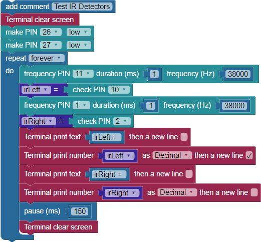 Test the IR Sensor Circuits | learn.parallax.com