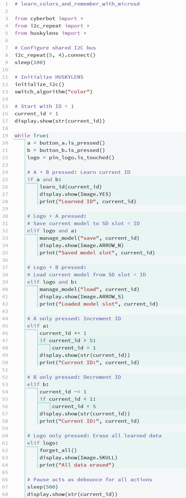 Remember Training Data with a microSD Card (Python) → Update the ...
